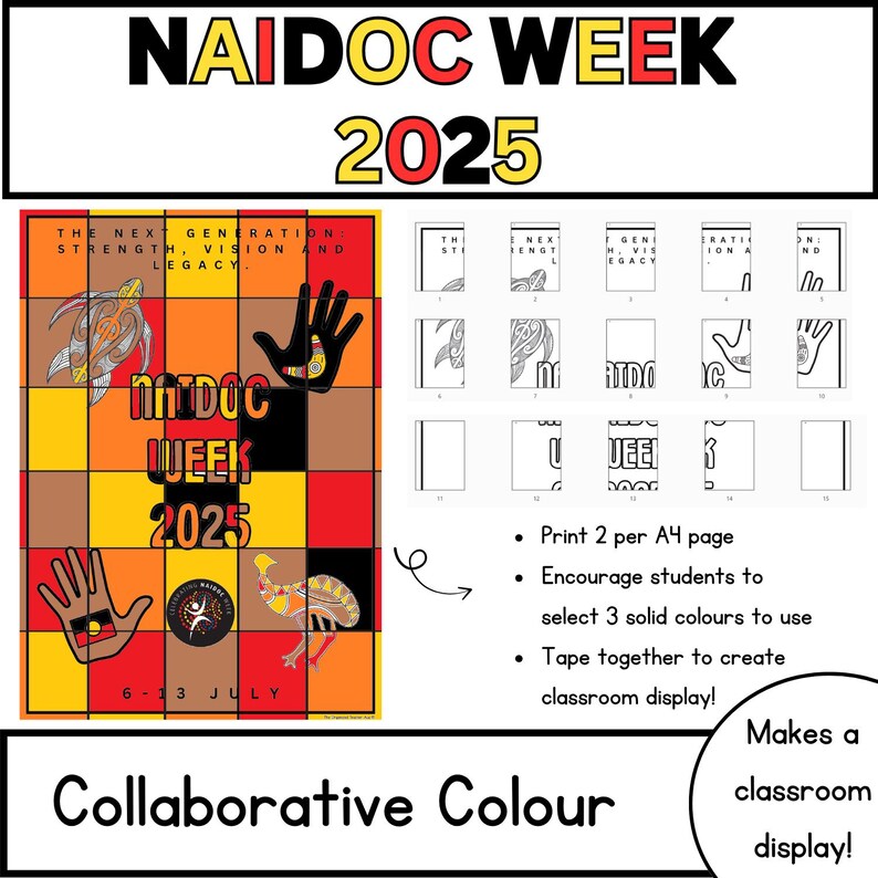NAIDOC Week 2025 Themed | Commemorative Collaborative Colouring Craft ...