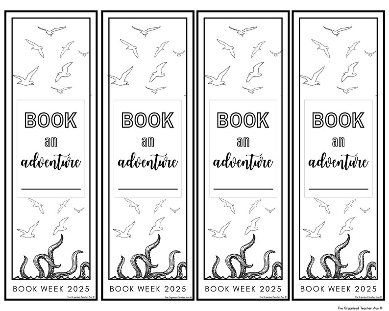 CBCA Book Week 2025 | Book an Adventure | Colouring in Bookmarks - Etsy ...
