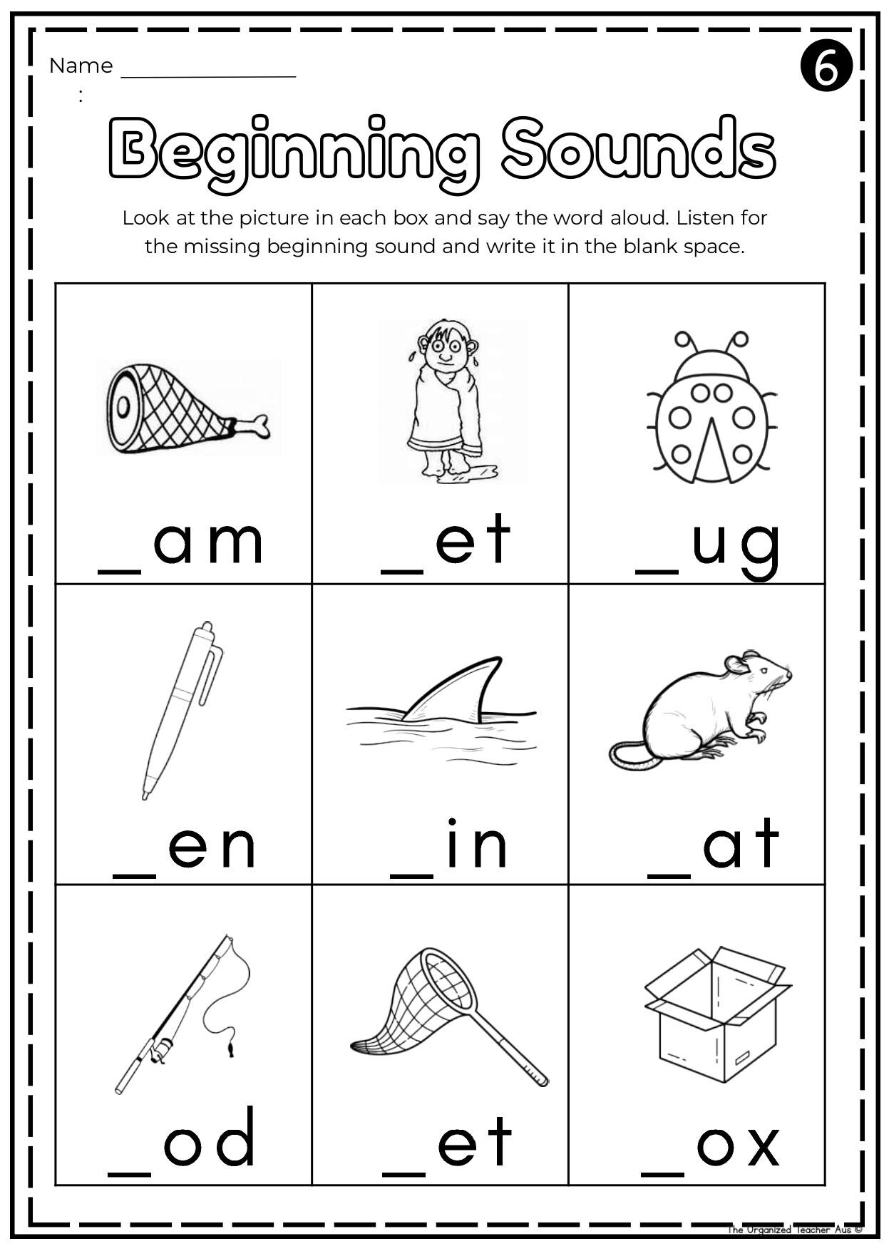 CVC Word | Beginning Sound Sort | Initial Sound Identify & Write ...