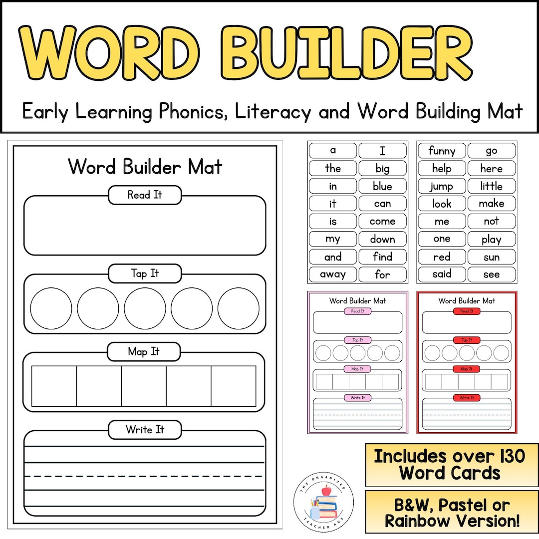 Early Phonics Word Builder Mat | 130+ High Frequency Sight Word Cards ...