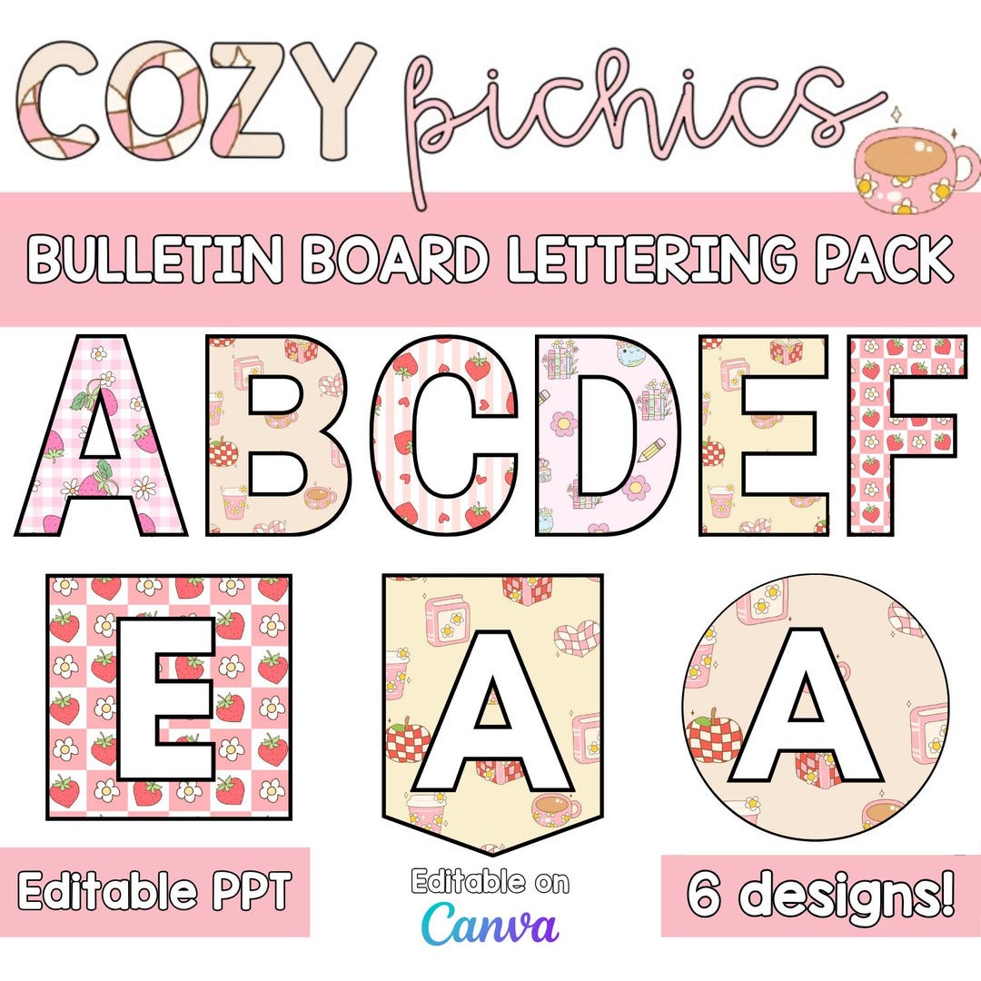 Cute Cozy Picnics | Bulletin Board Lettering Display Pack | Visual ...