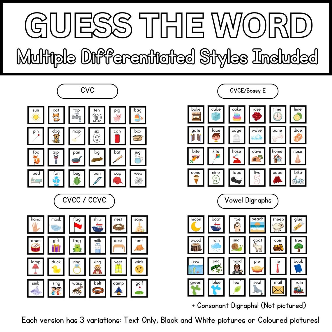 Guess Who? Guess the Word Phonics Game | Beginning Sounds & Blends ...