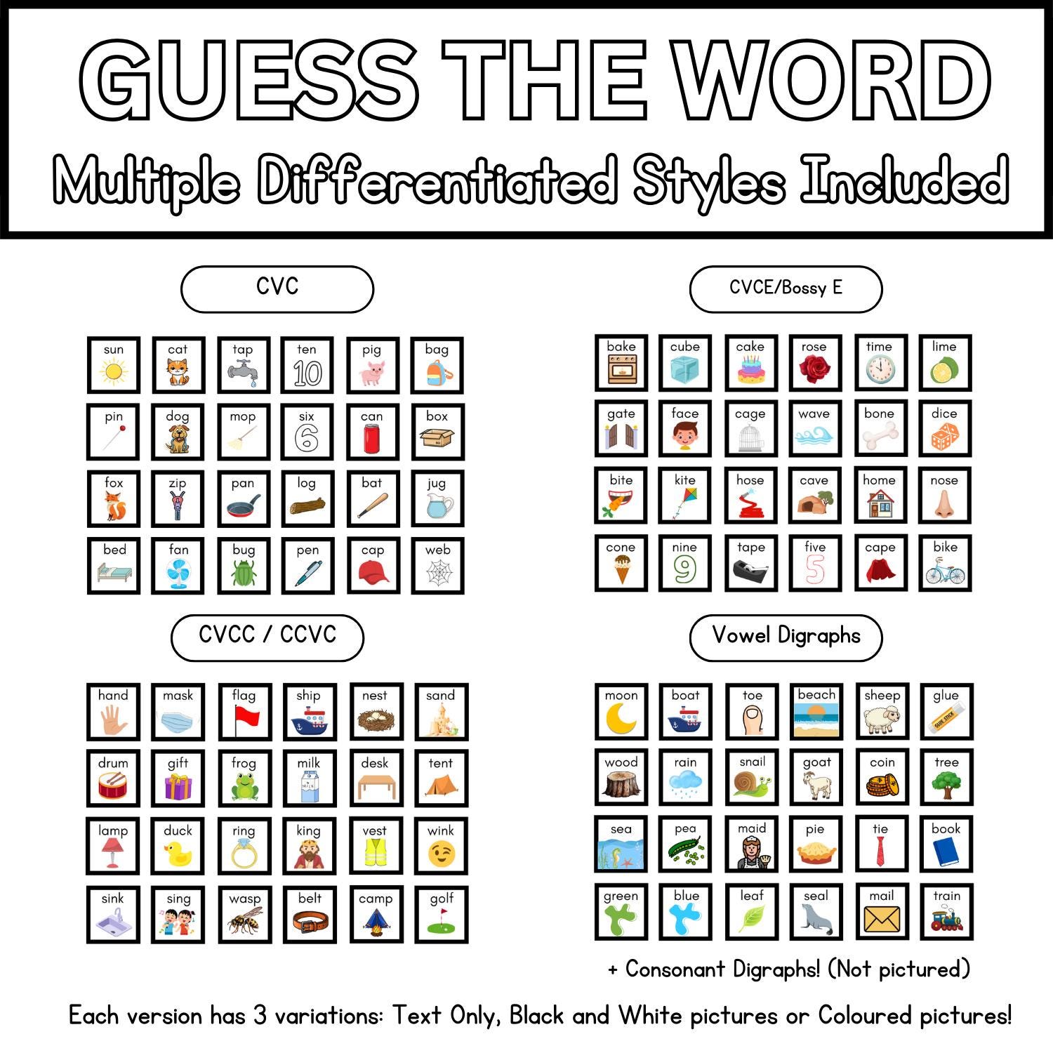 Guess Who? Guess the Word Phonics Game | Beginning Sounds & Blends ...