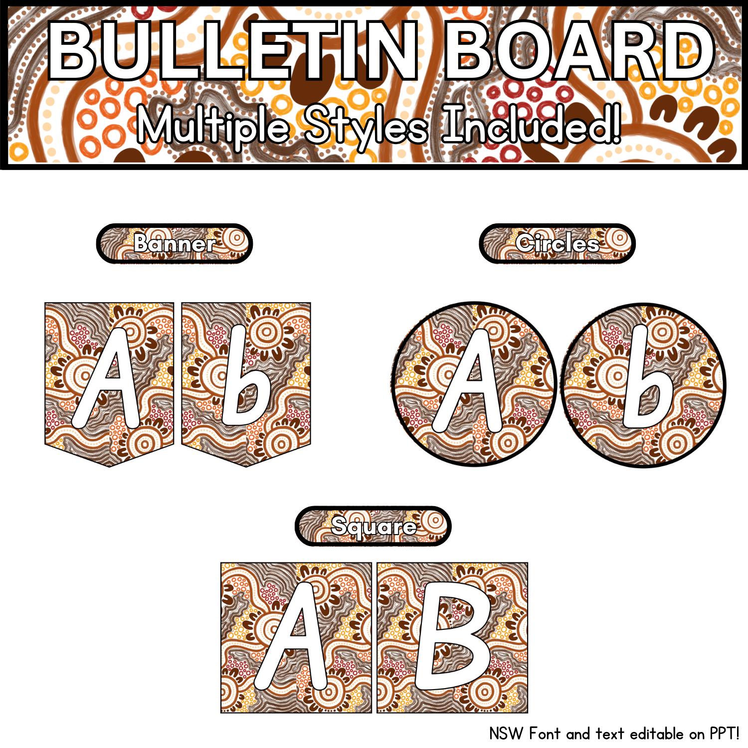 NSW Font | Aboriginal Indigenous Artwork | Editable Bulletin Board ...