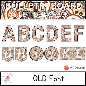 QLD Font | Aboriginal Indigenous Artwork | Editable Bulletin Board ...