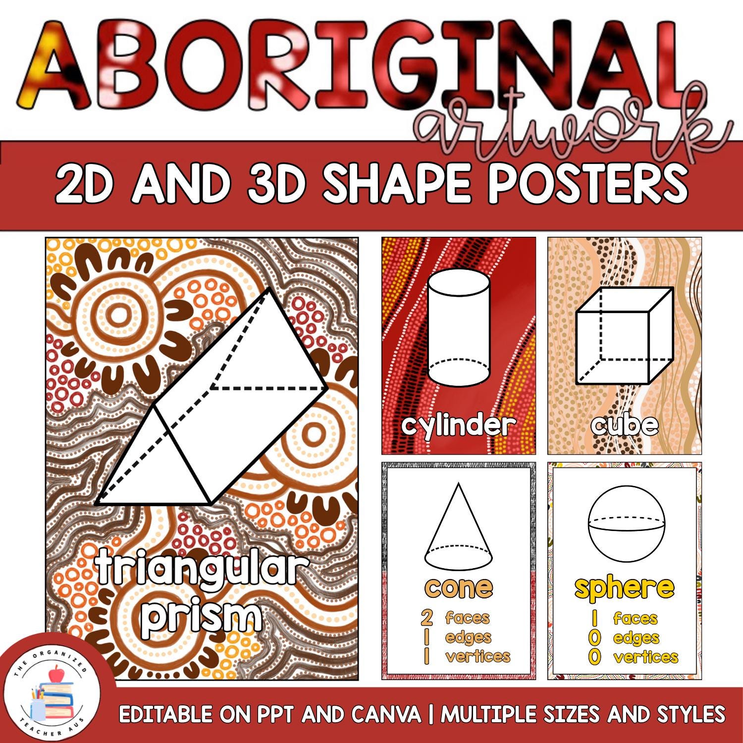 Aboriginal Artwork 2D and 3D Shape Properties Posters | Mathematics ...