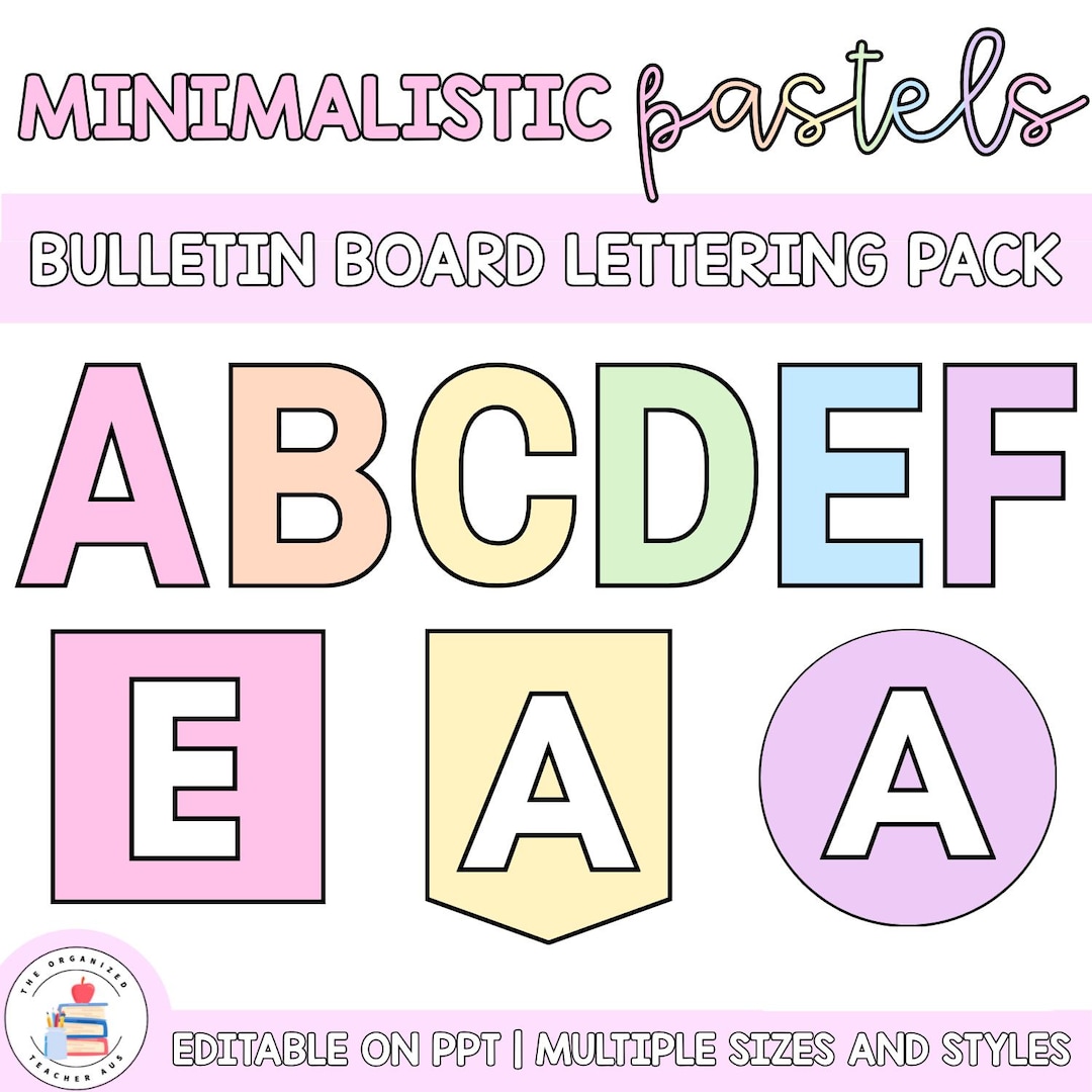 Minimalistic Pastels | Bulletin Board Lettering Display Pack | Visual ...