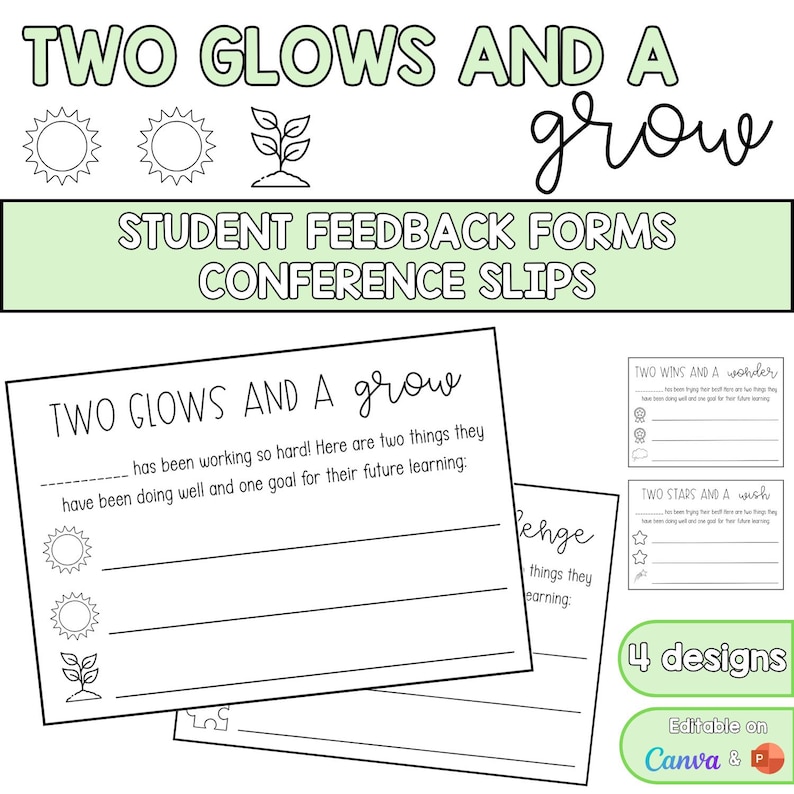 Editable Student Feedback Slip | Conference Forms | Teacher, Peer or ...