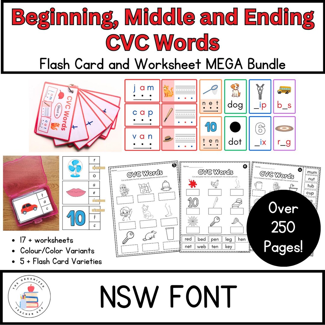 NSW Font | Early Phonics ULTIMATE Bundle | CVC, Beginning, Middle ...