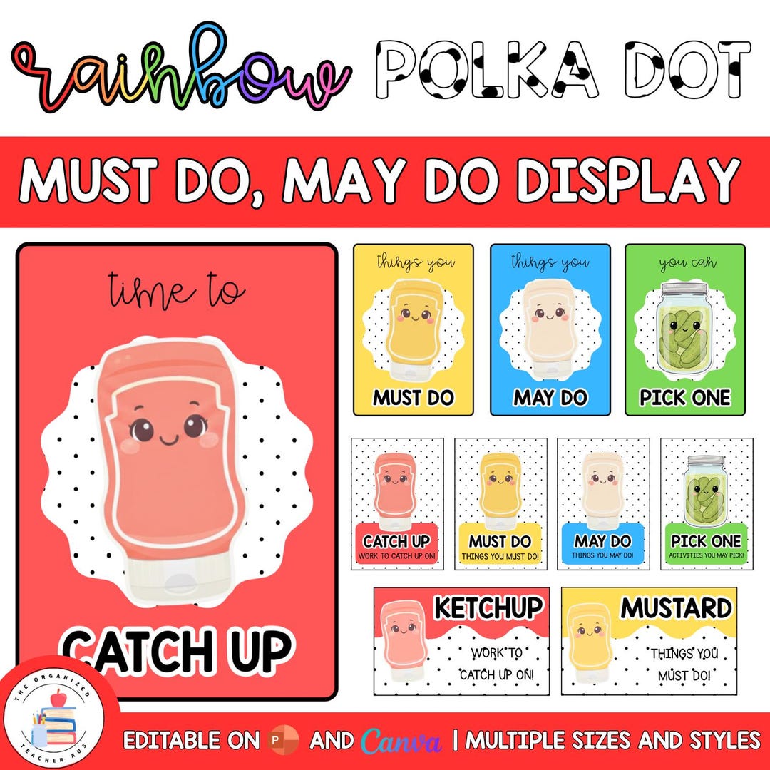Editable Rainbows Polka Dot Must Do, May Do Display | Classroom Work ...
