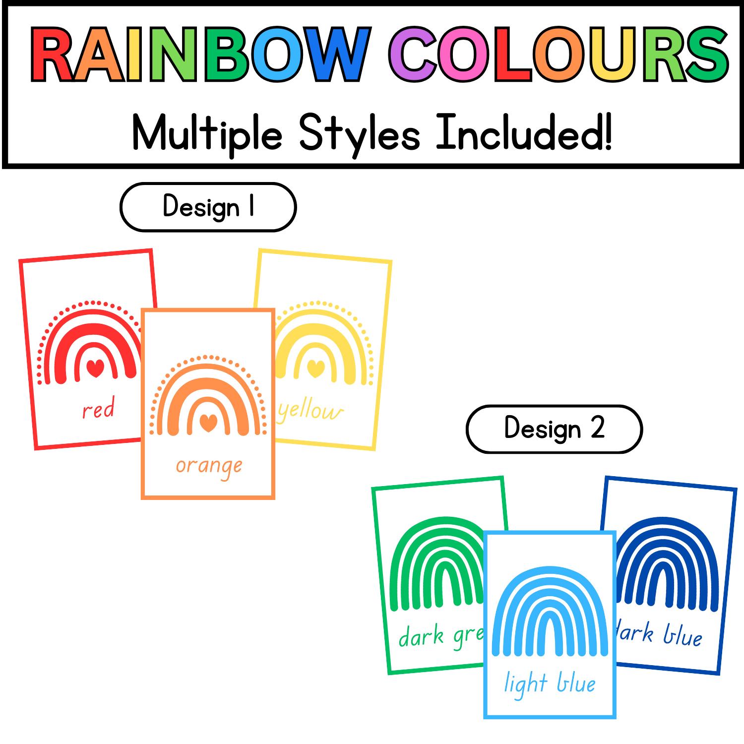 VIC Font | Rainbow Themed Color/colour Identification Posters | Rainbow ...