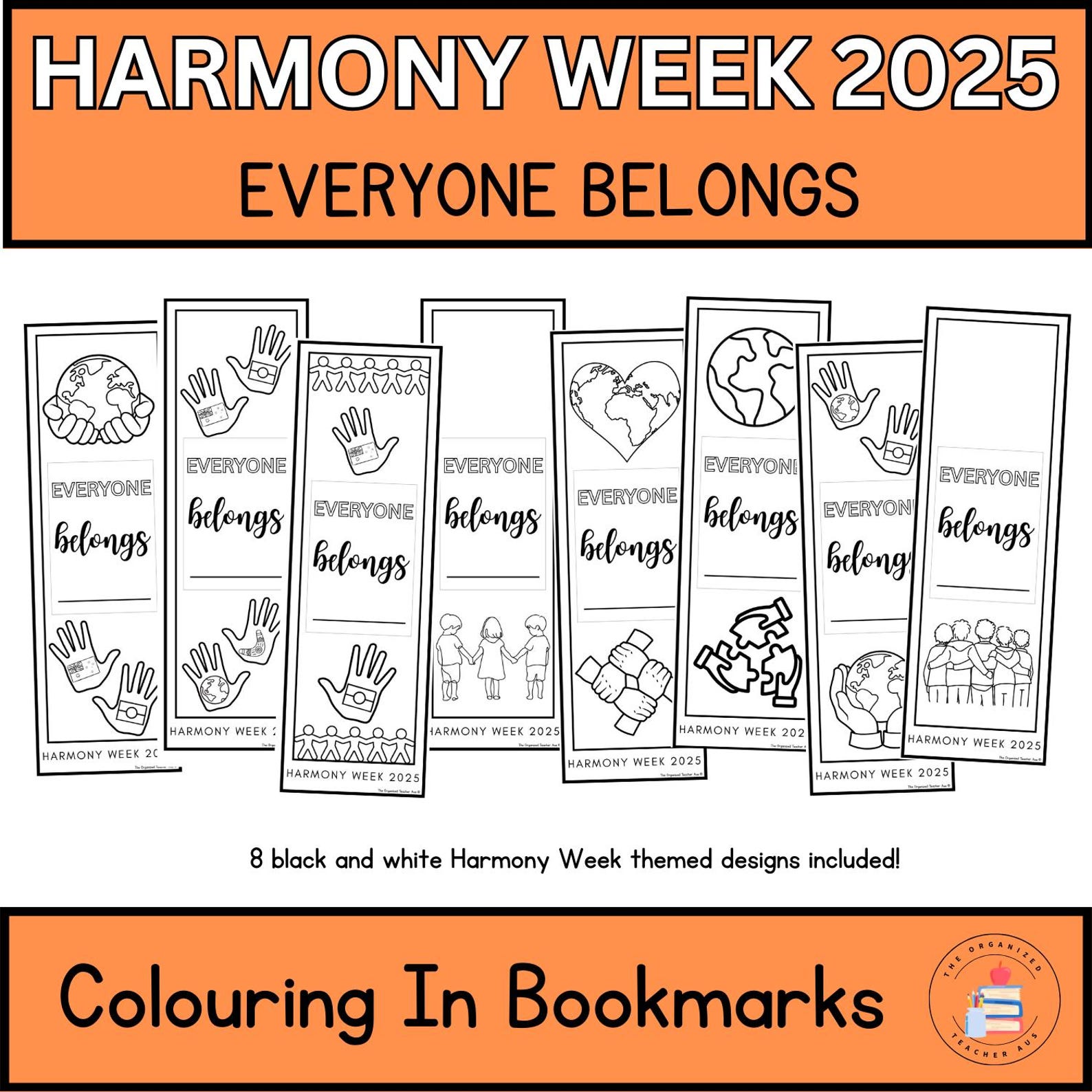 Harmony Day/week 2025 | Everyone Belongs | Colouring Book Marks - Etsy