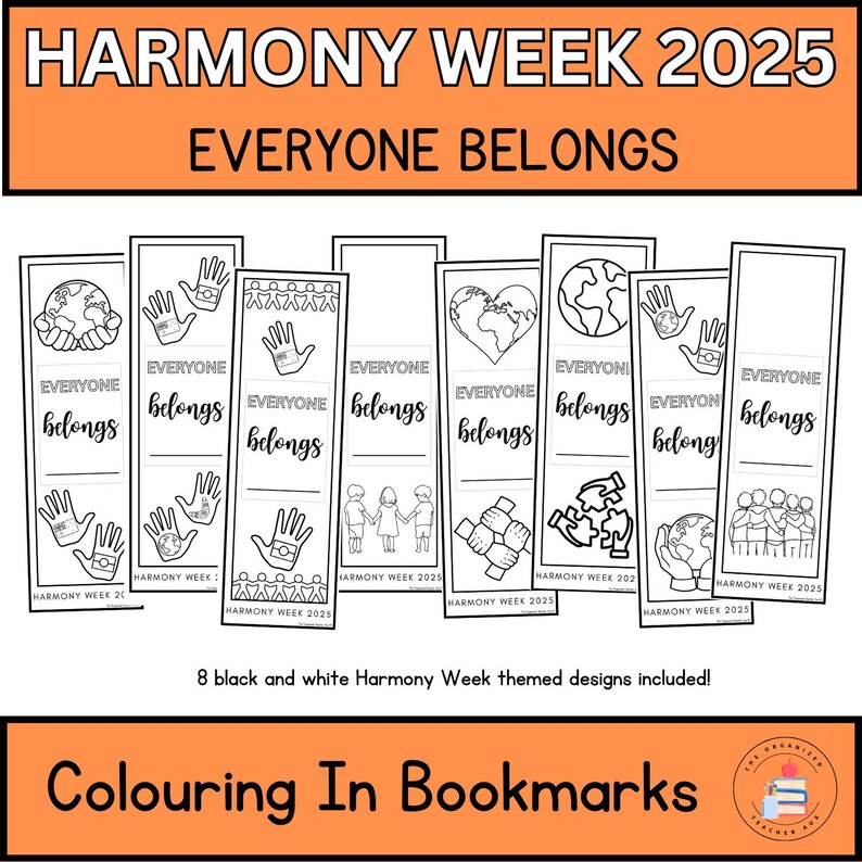 Harmony Day/week 2025 | Everyone Belongs | Colouring Book Marks - Etsy