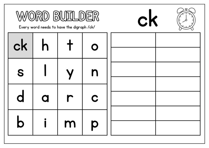 Digraphs & Blends BOGGLE Word Builder | Phonics Word Work Game | Early ...