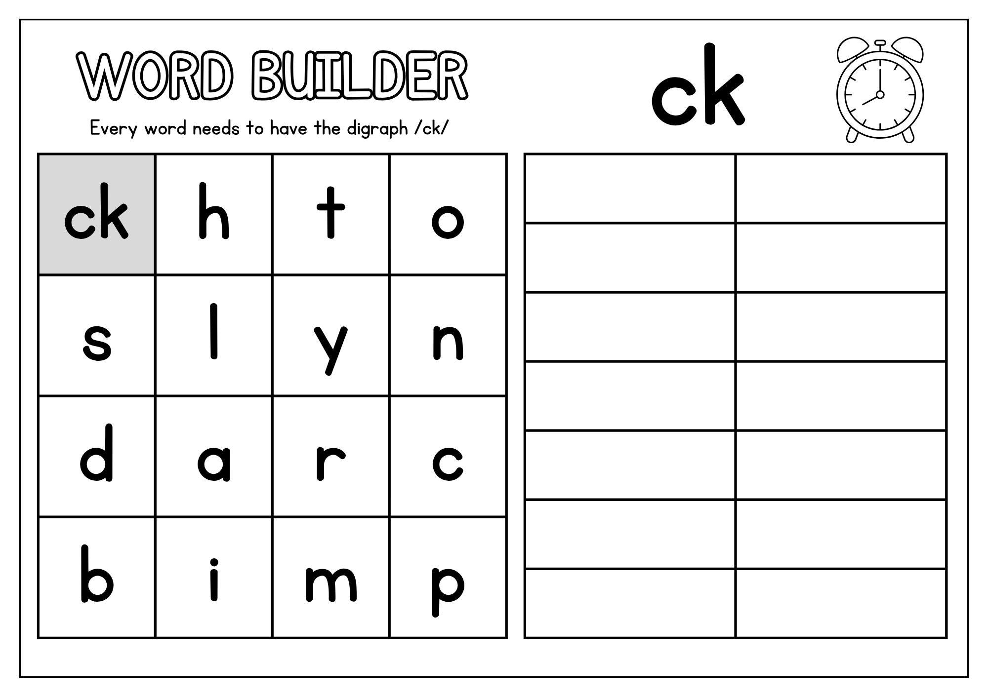 Digraphs & Blends BOGGLE Word Builder | Phonics Word Work Game | Early ...
