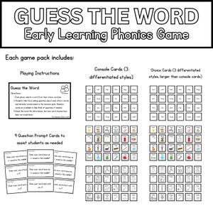 Guess Who? Guess the Word Phonics Game | Beginning Sounds & Blends ...