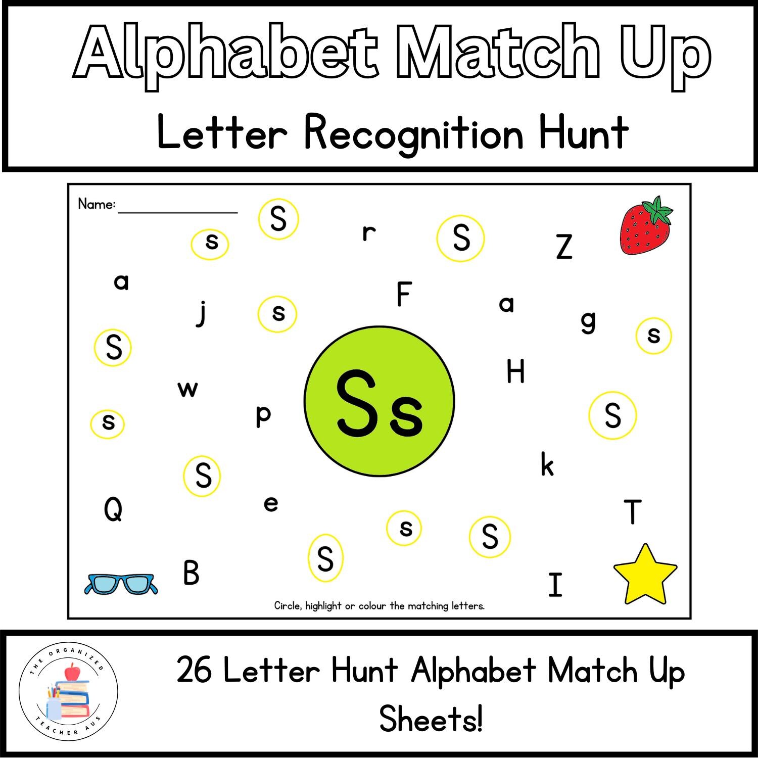 VIC Font | Alphabet Match up | Letter Recognition | Letter ...