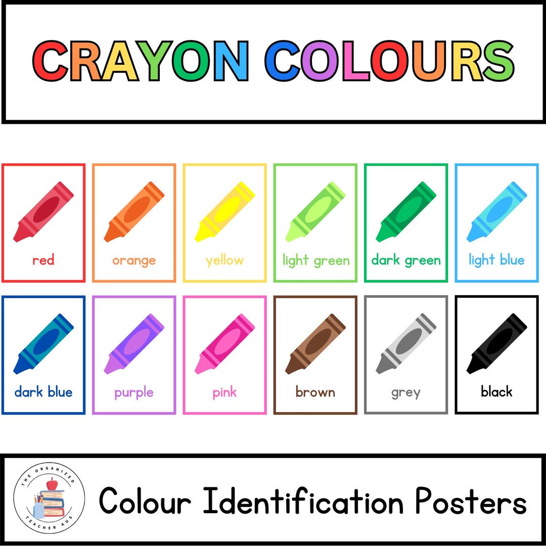 Crayon Themed Rainbow Colours / Colors Identification Posters ...