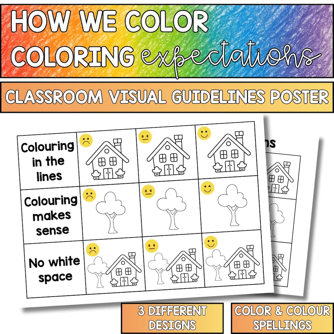 Colouring/coloring Expectations Posters | How to Colour/color Neatly ...