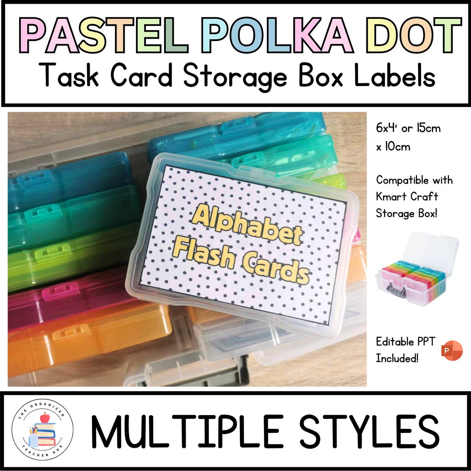 Editable Task Card Box Labels | Pastel Polka Dot Decor | Kmart Craft ...