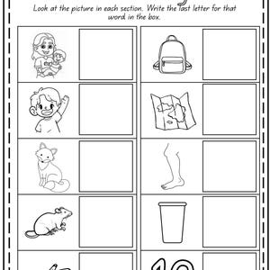 TAS Font | CVC Word Ending Letter Identification and Write | Early ...