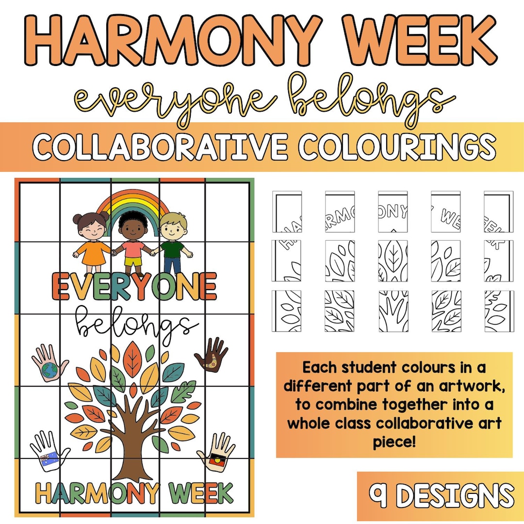 Harmony Day | Harmony Week | Everyone Belongs | Collaborative Colour ...