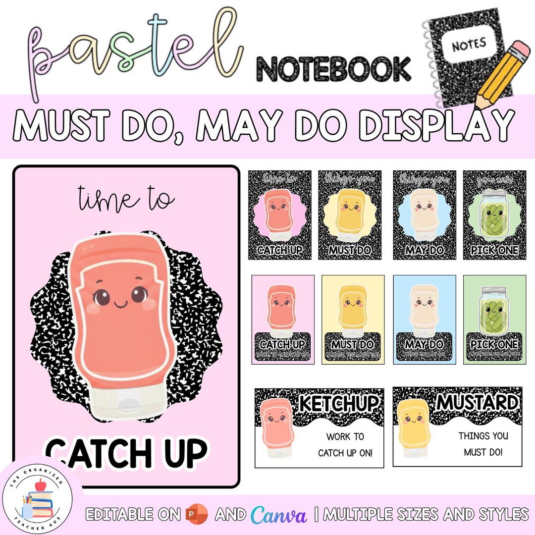 Editable Pastel Composition Notebook Must Do, May Do Display ...