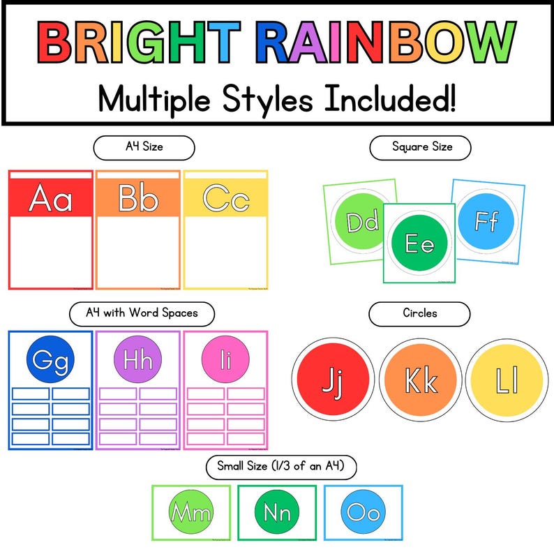 Editable Word Wall and Sight Word Cards | Rainbow Bright Classroom ...