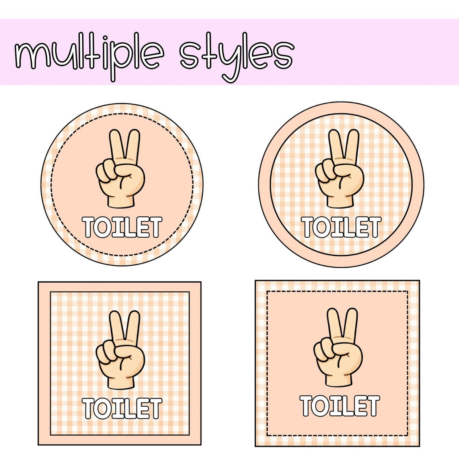 Hand Signals Posters | Classroom Management | Pastel Gingham Decor - Etsy