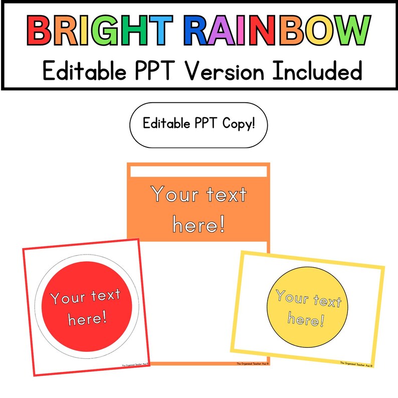 Editable Word Wall and Sight Word Cards | Rainbow Bright Classroom ...