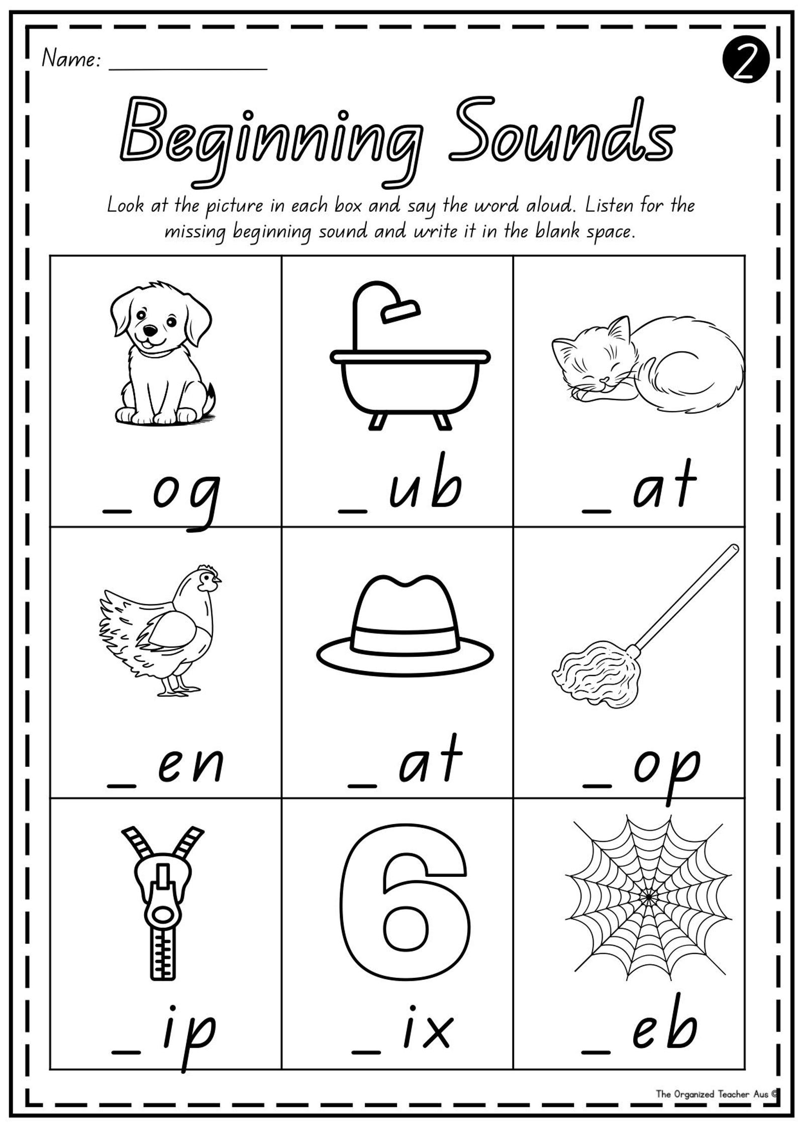 QLD Font | CVC Word | Beginning Sound Sort | Initial Sound Identify ...