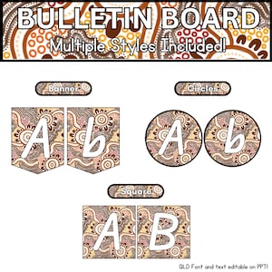 QLD Font | Aboriginal Indigenous Artwork | Editable Bulletin Board ...