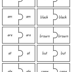 VIC Font | Editable Dolce Sight Word Match up Puzzles | Kindergarten ...