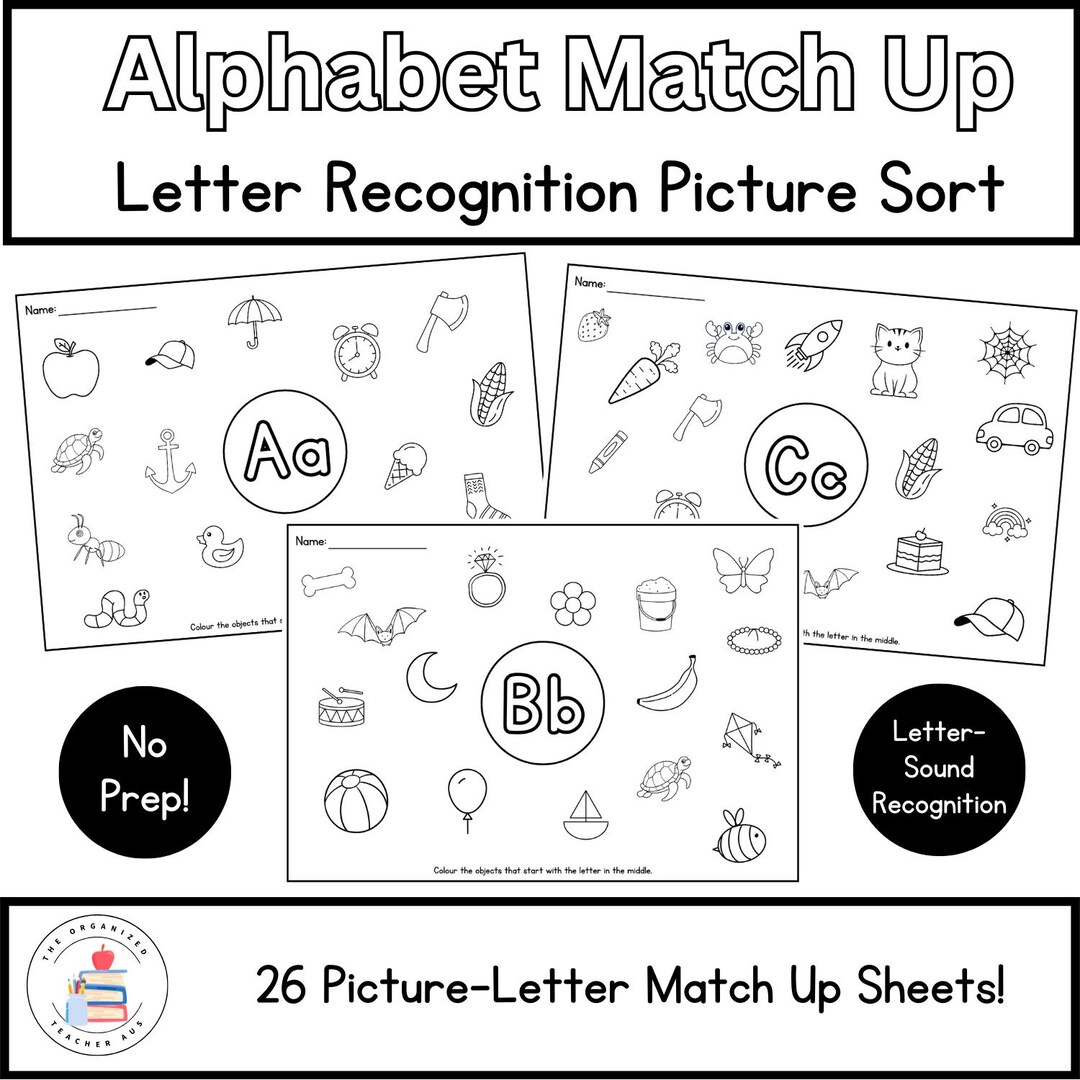 Alphabet Match up | Early Learning Letter Recognition | Letter ...