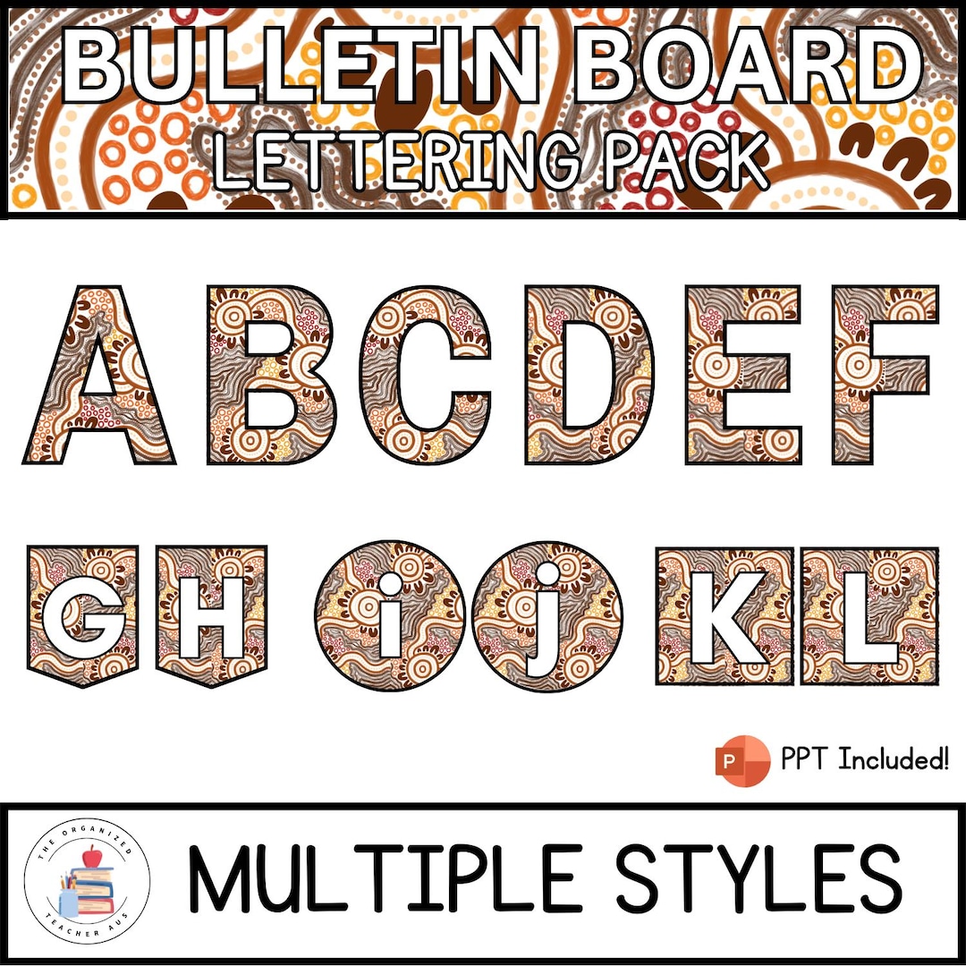 Aboriginal Indigenous Artwork | Editable Bulletin Board Lettering ...