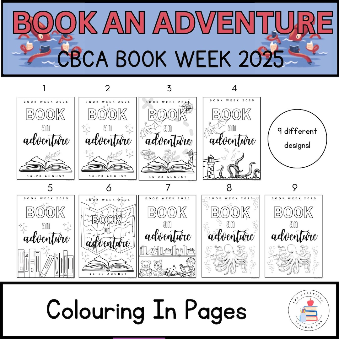 CBCA Book Week 2025 | Book an Adventure | Colouring in Pages - Etsy