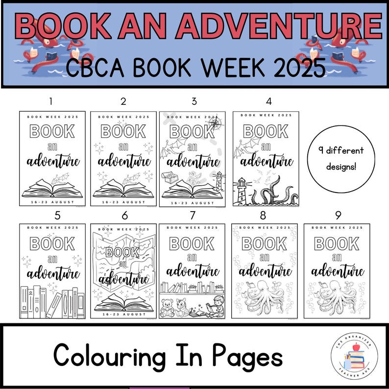 CBCA Book Week 2025 | Book an Adventure | Colouring in Pages - Etsy