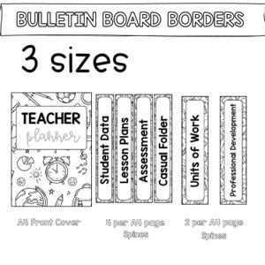 Editable Binder Labels and Spine Labels | School Line Art Themed Decor ...