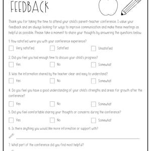 Editable Parent-teacher Conference Toolkit | Printable Forms, Templates ...