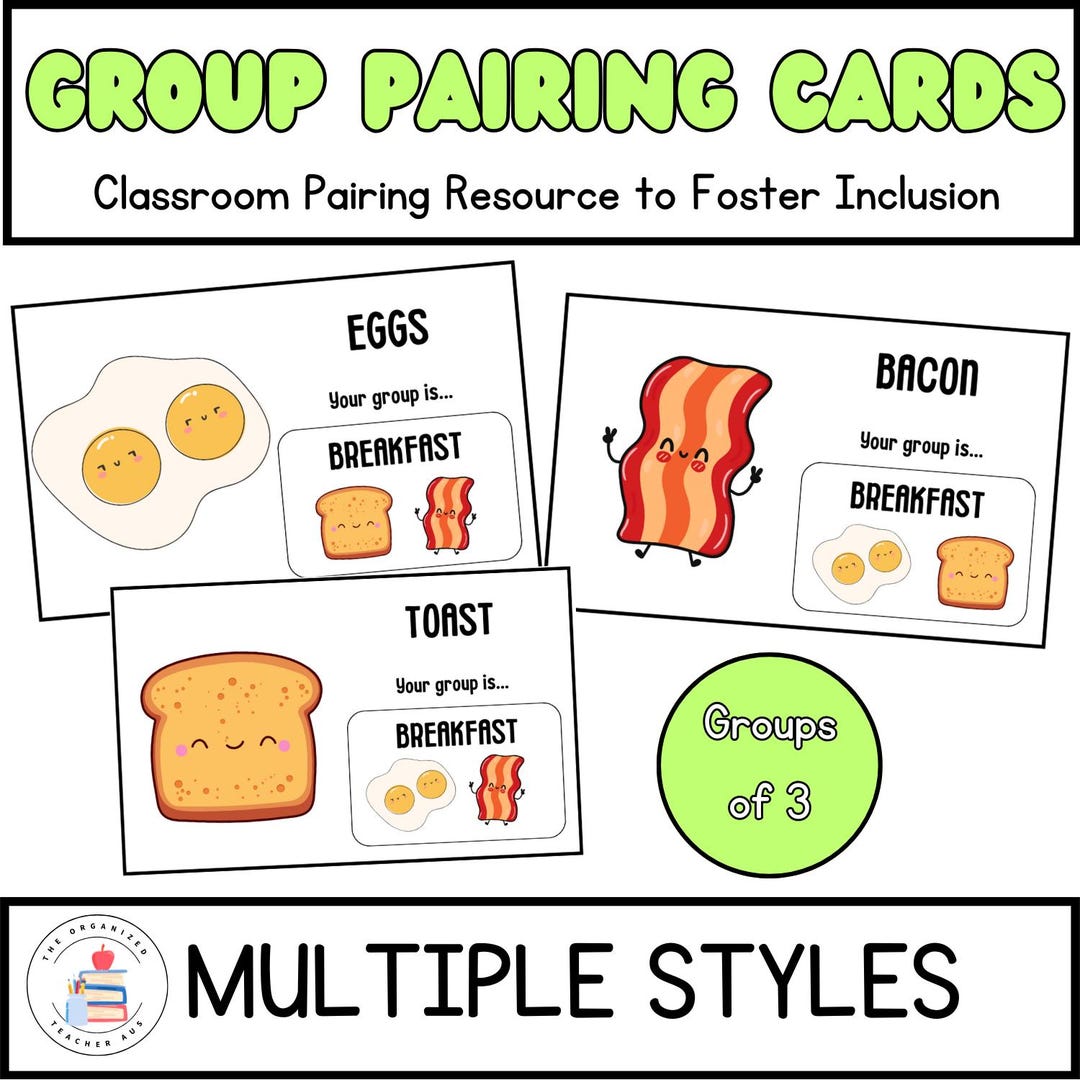 Groups of 3 Organisation Pairing Cards | Group Work Partnering Cards ...