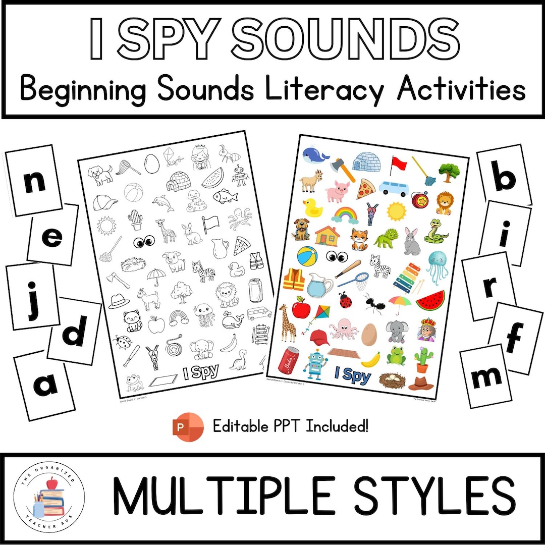 I Spy Words Beginning With... Printable, Initial Sounds Worksheet ...