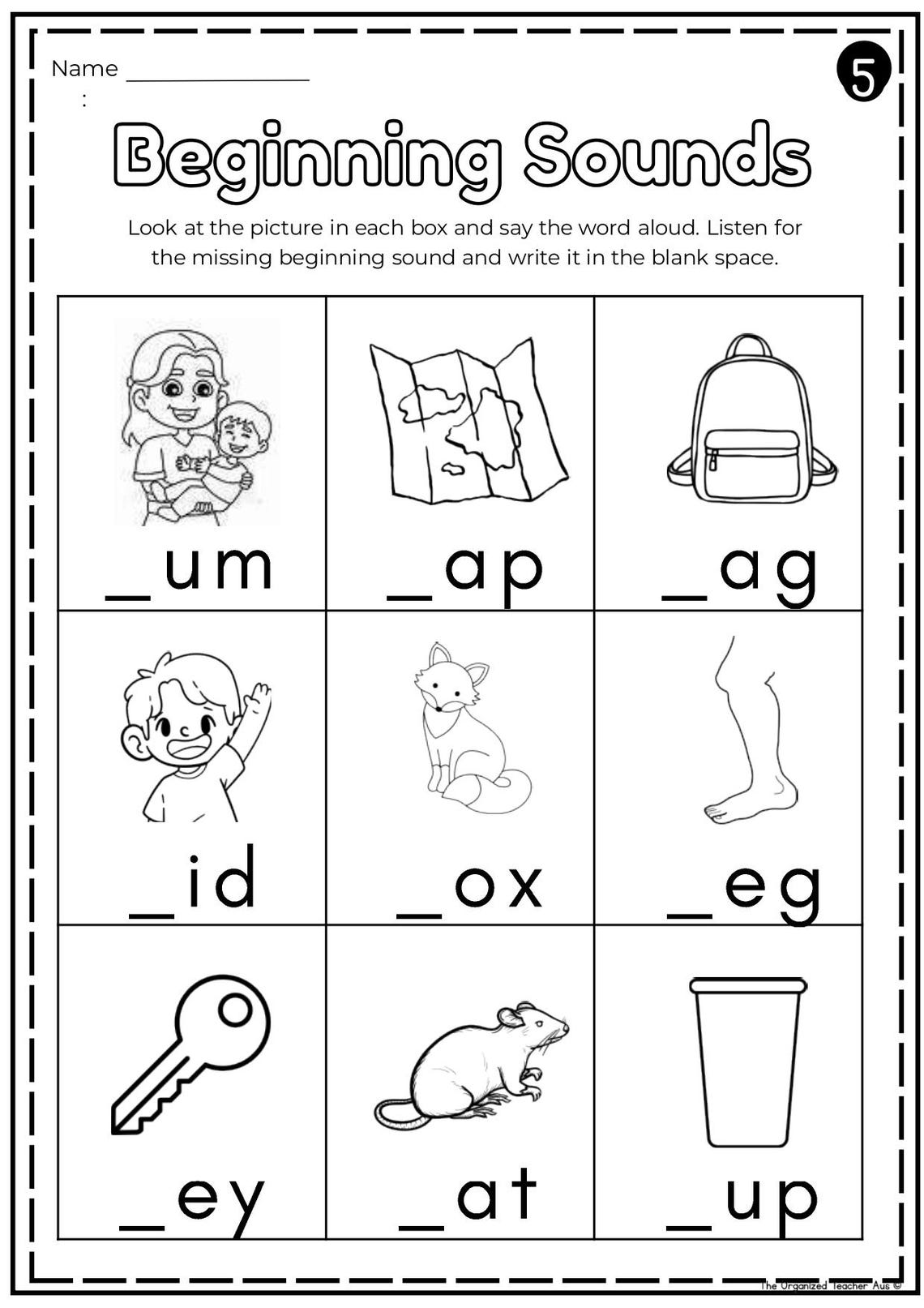 CVC Word | Beginning Sound Sort | Initial Sound Identify & Write ...