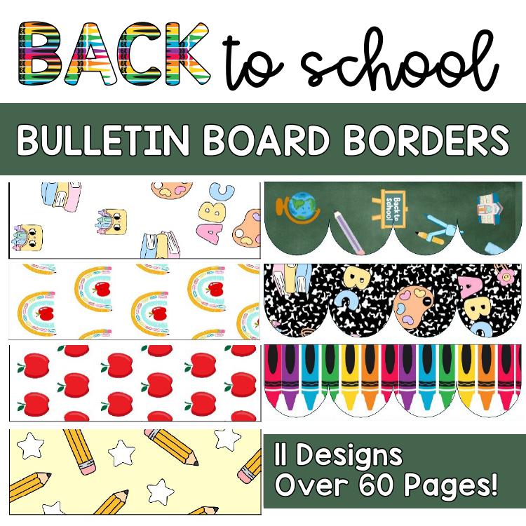 Bulletin Board Border Trims | Back to School Theme | Printable ...