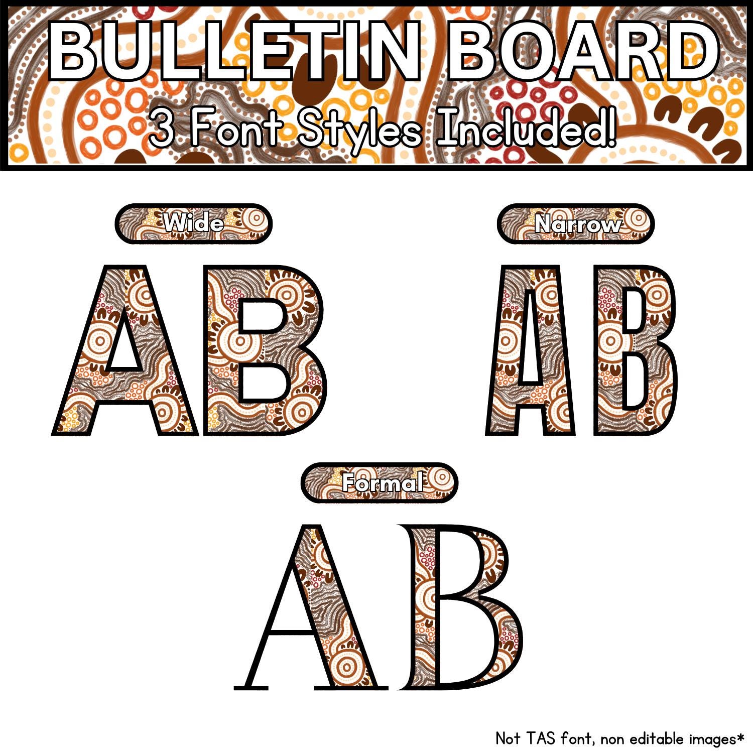 TAS Font | Aboriginal Indigenous Artwork | Editable Bulletin Board ...