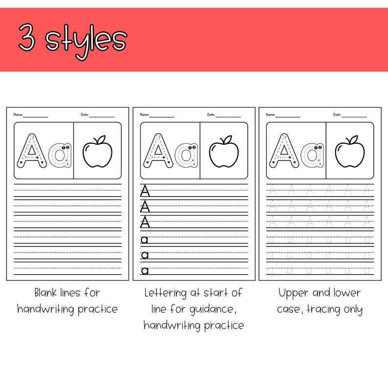 Alphabet Handwriting Practice Sheets (A–Z) | Tracing and Writing ...