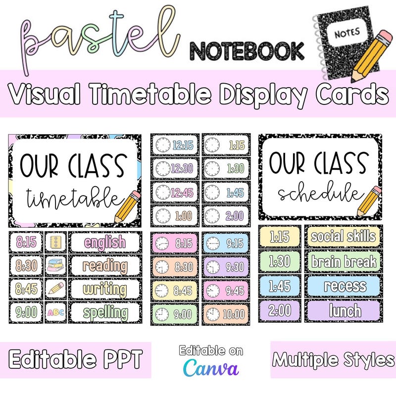 Timetable Notebook - Etsy