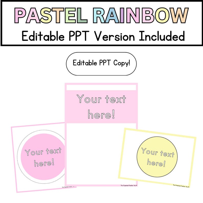 VIC Font Editable Word Wall + Sight Word Cards | Pastel Rainbow ...