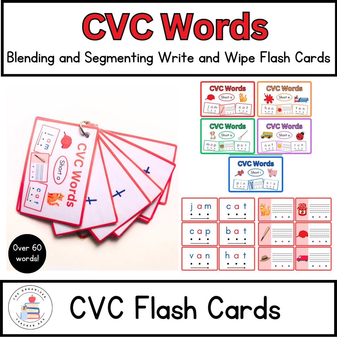 Editable CVC Flip Charts | Beginning Reading and Writing Phonics Flash ...