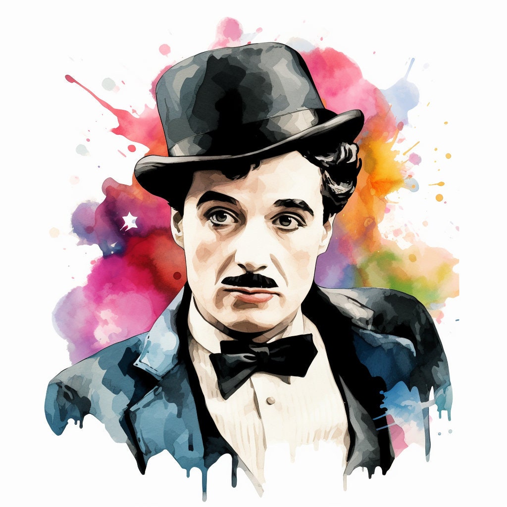 Watercolor Charlie Chaplin Png , Clipart Digital Print, 1915 the Tramp ...