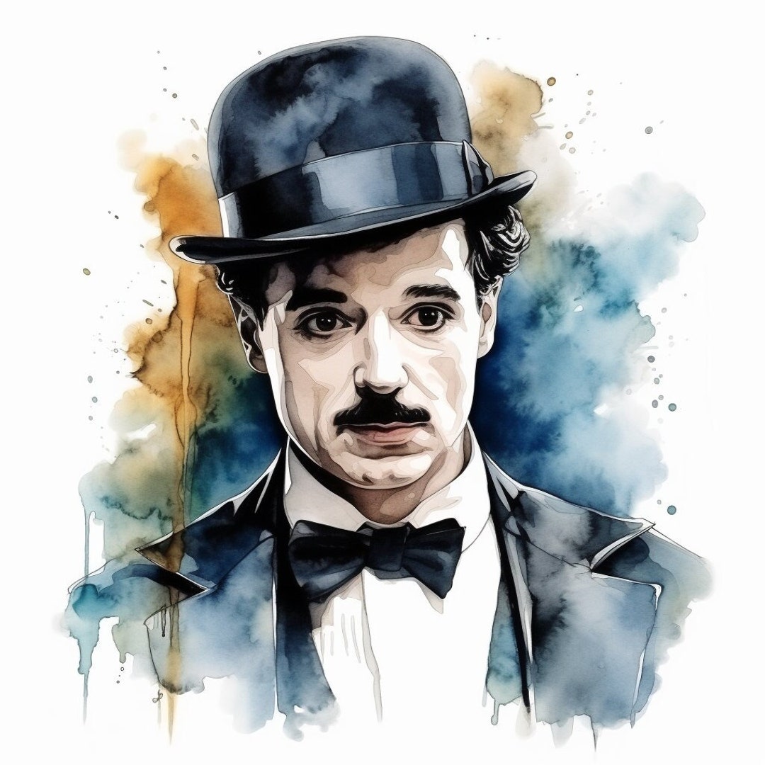 Watercolor Charlie Chaplin Png , Clipart Digital Print, 1915 the Tramp ...